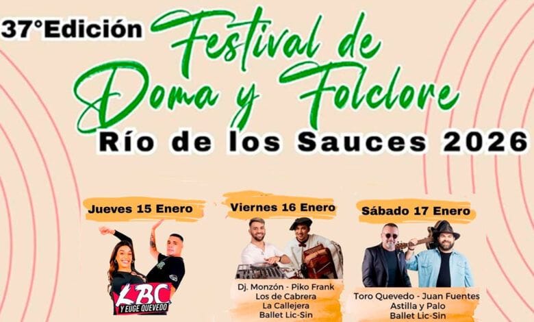 Festival de Doma y Folklore en Río de los Sauces 2026 - Amo Córdoba ...
